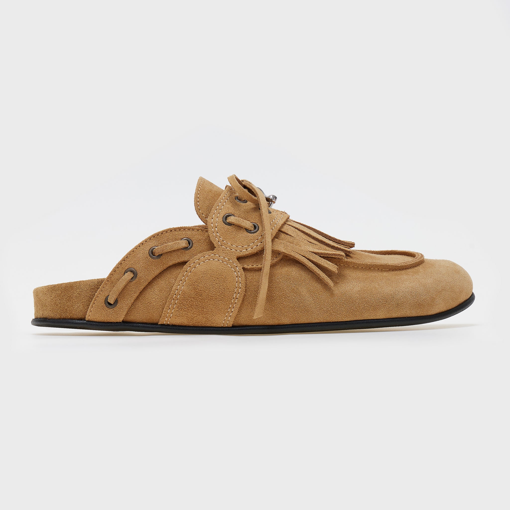 CHERYL FRINGE SUEDE MULES