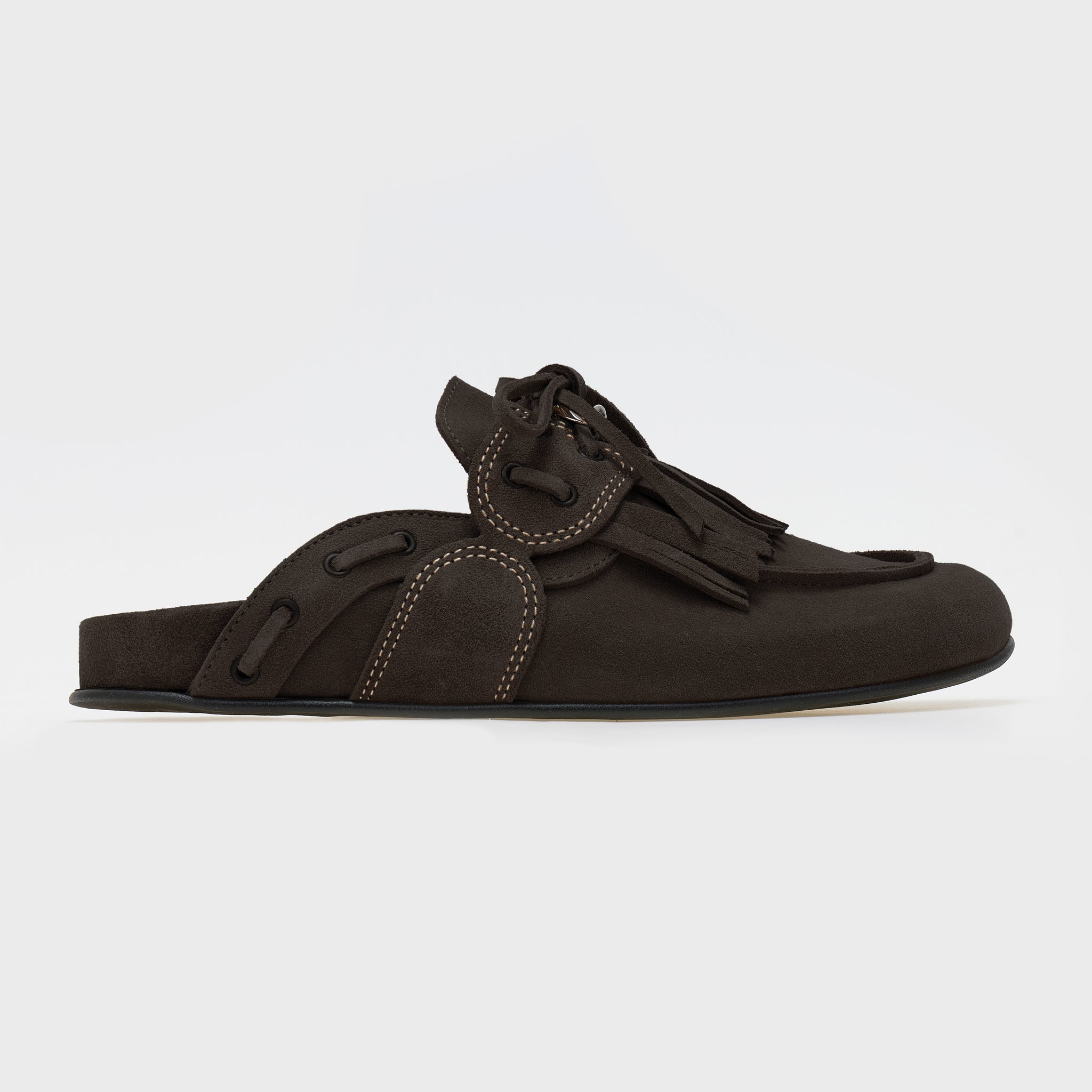 CHERYL FRINGE SUEDE MULES